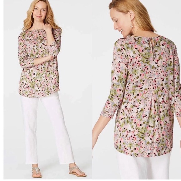 J. Jill | Tops | J Jill Love Linen Floral Print Top Blouse Size Small ...